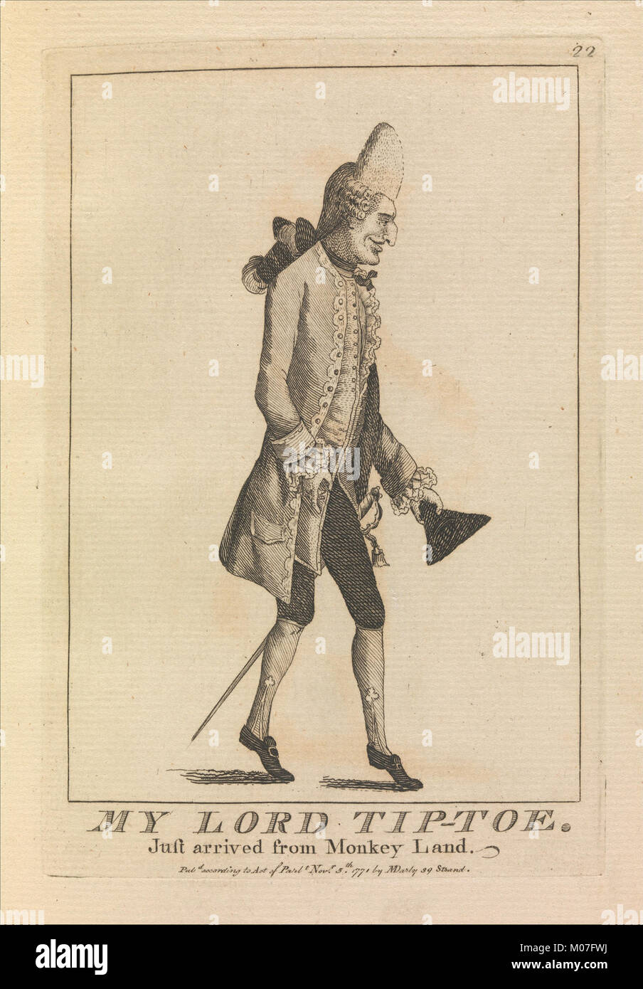 This caricature artwork titled 'My Lord Tip-Toe Just Arrived from ...