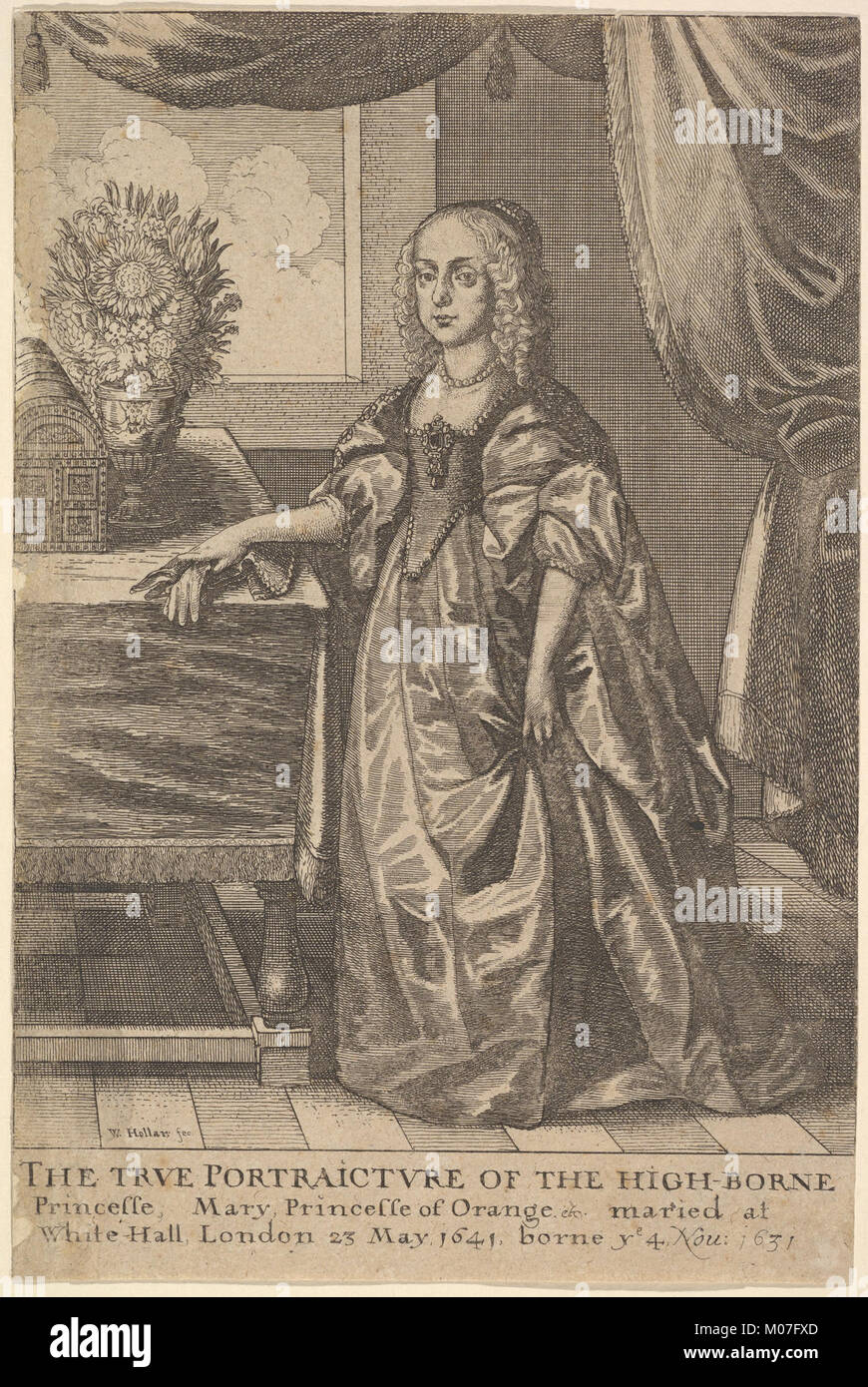 This portrait of Mary, Princess of Orange, illustrates her appearance ...