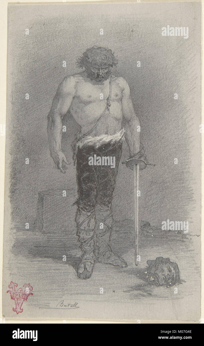 This artwork depicts a man holding a sword, likely symbolizing strength ...