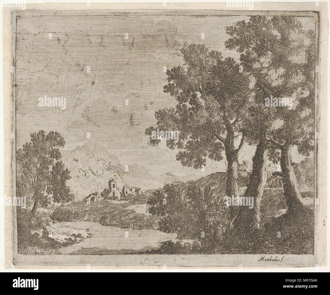 Landscape with a Distant Village MET DP832618 Stock Photo - Alamy