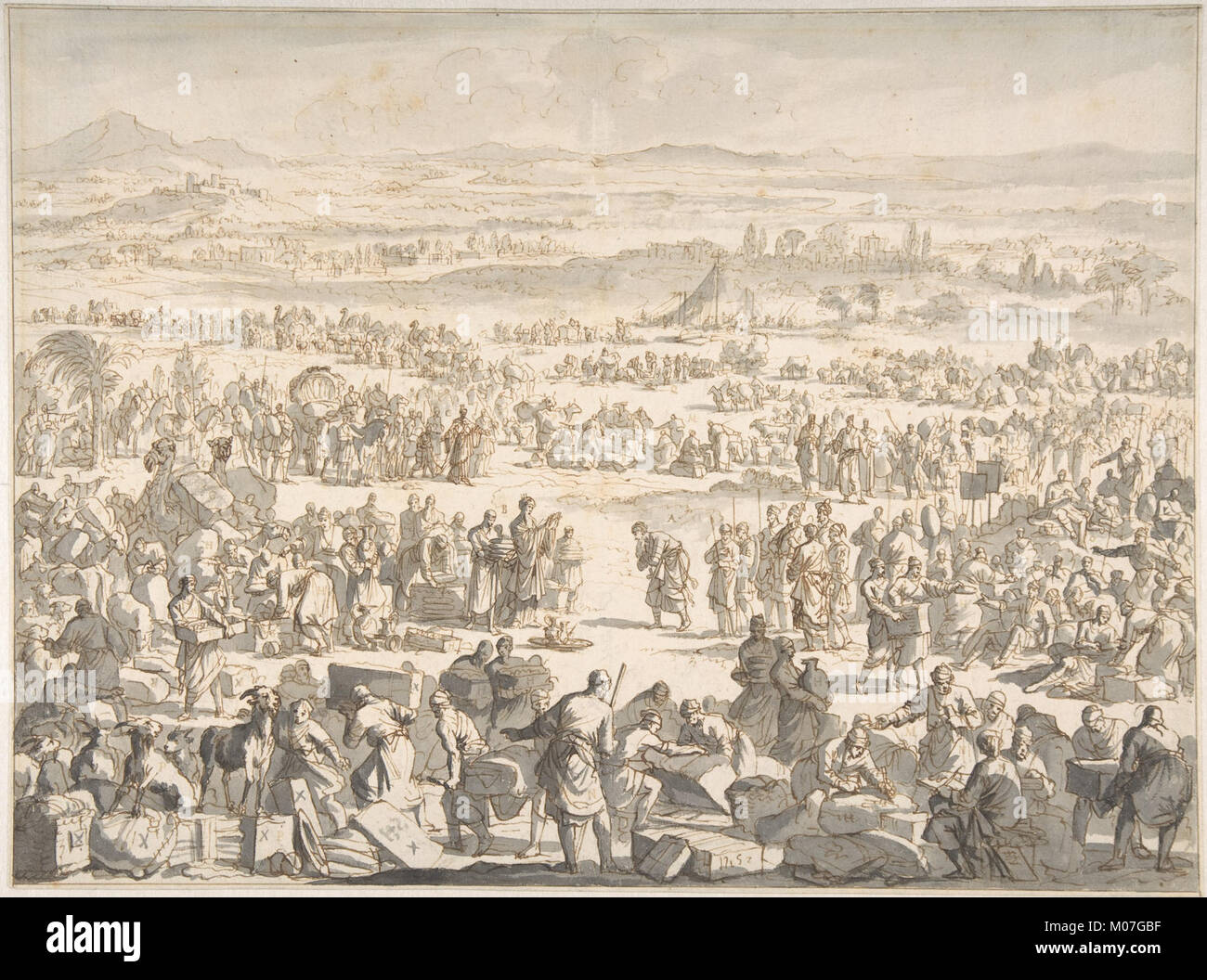 This artwork, titled 'Melchizedek Blessing Abraham', depicts a biblical ...