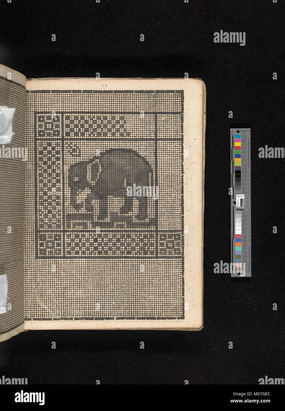 This manuscript album displays lace and embroidery designs ...