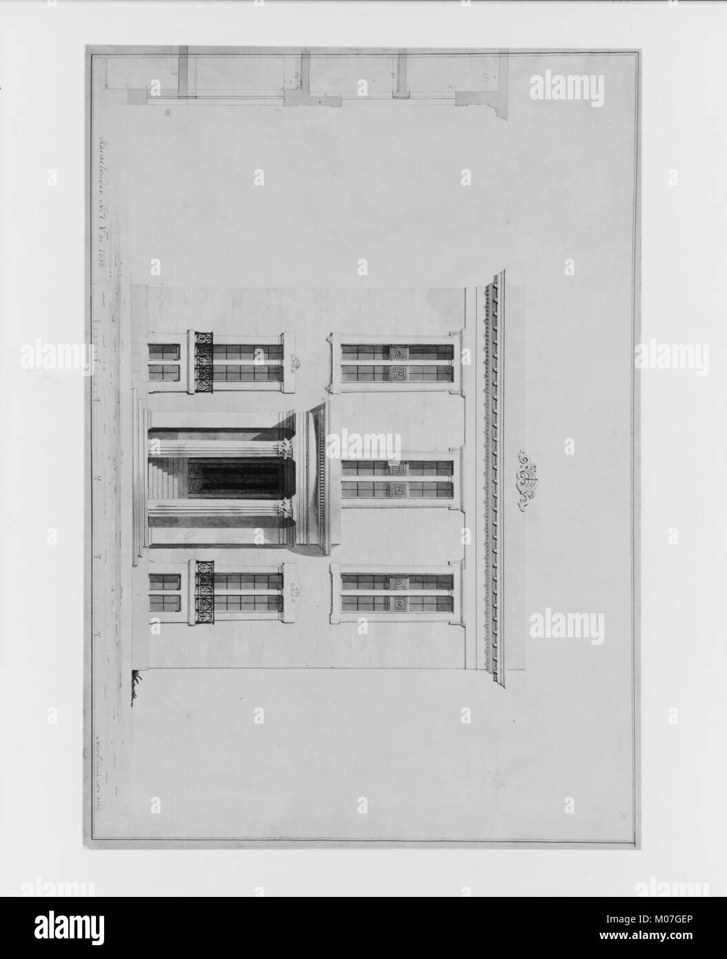 Drawing elevation mansion Black and White Stock Photos & Images - Alamy