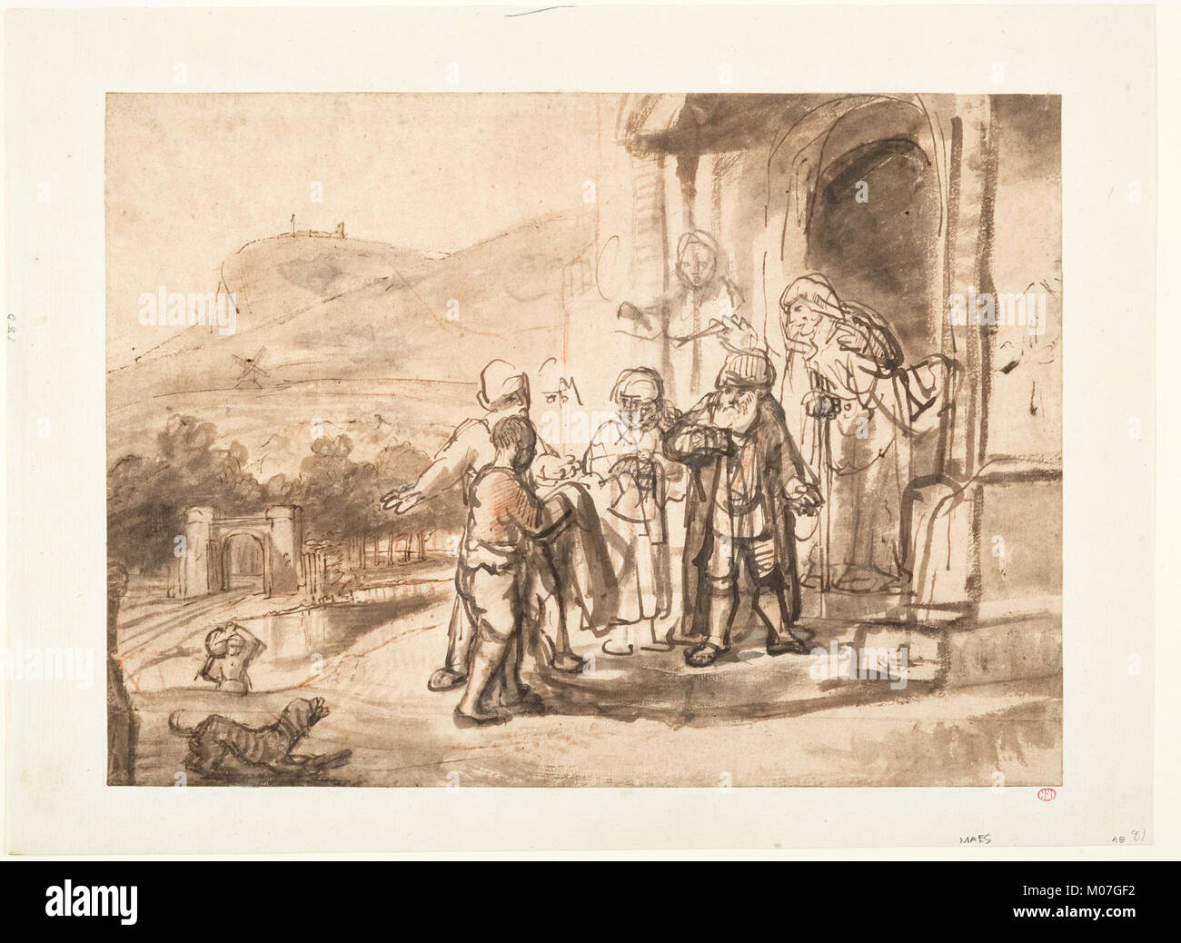 This artwork features a scene from the Bible, depicting Jacob receiving ...