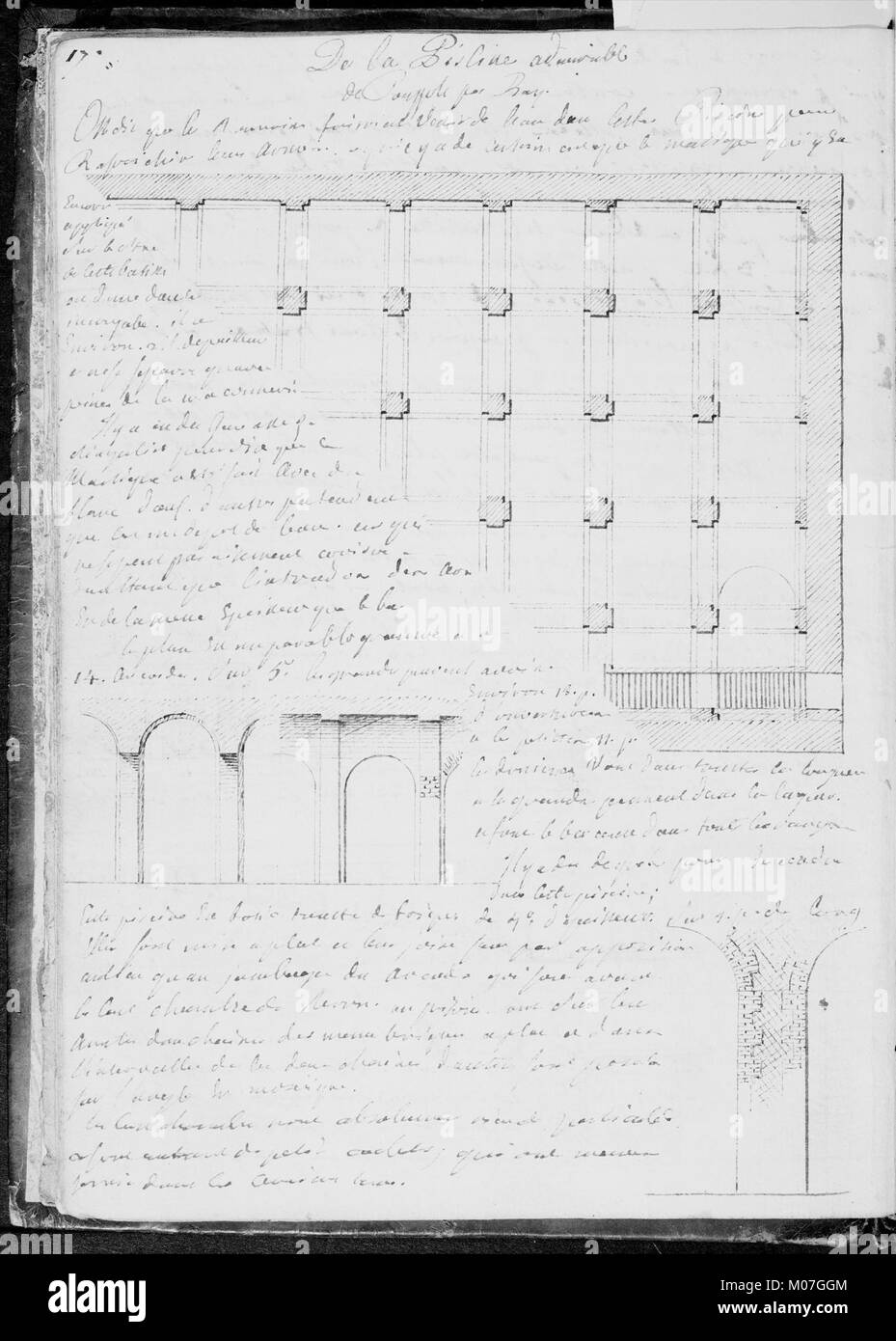 A notebook with sketches and notes documenting 18th-century excavations ...