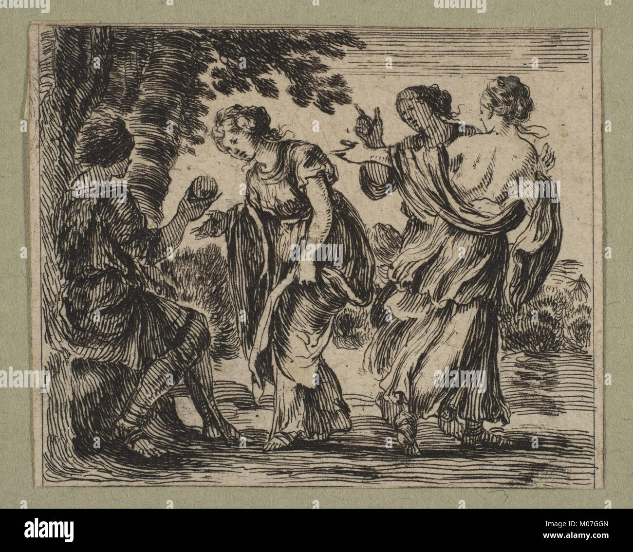 This scene, known as 'The Judgment of Paris,' depicts Paris choosing ...