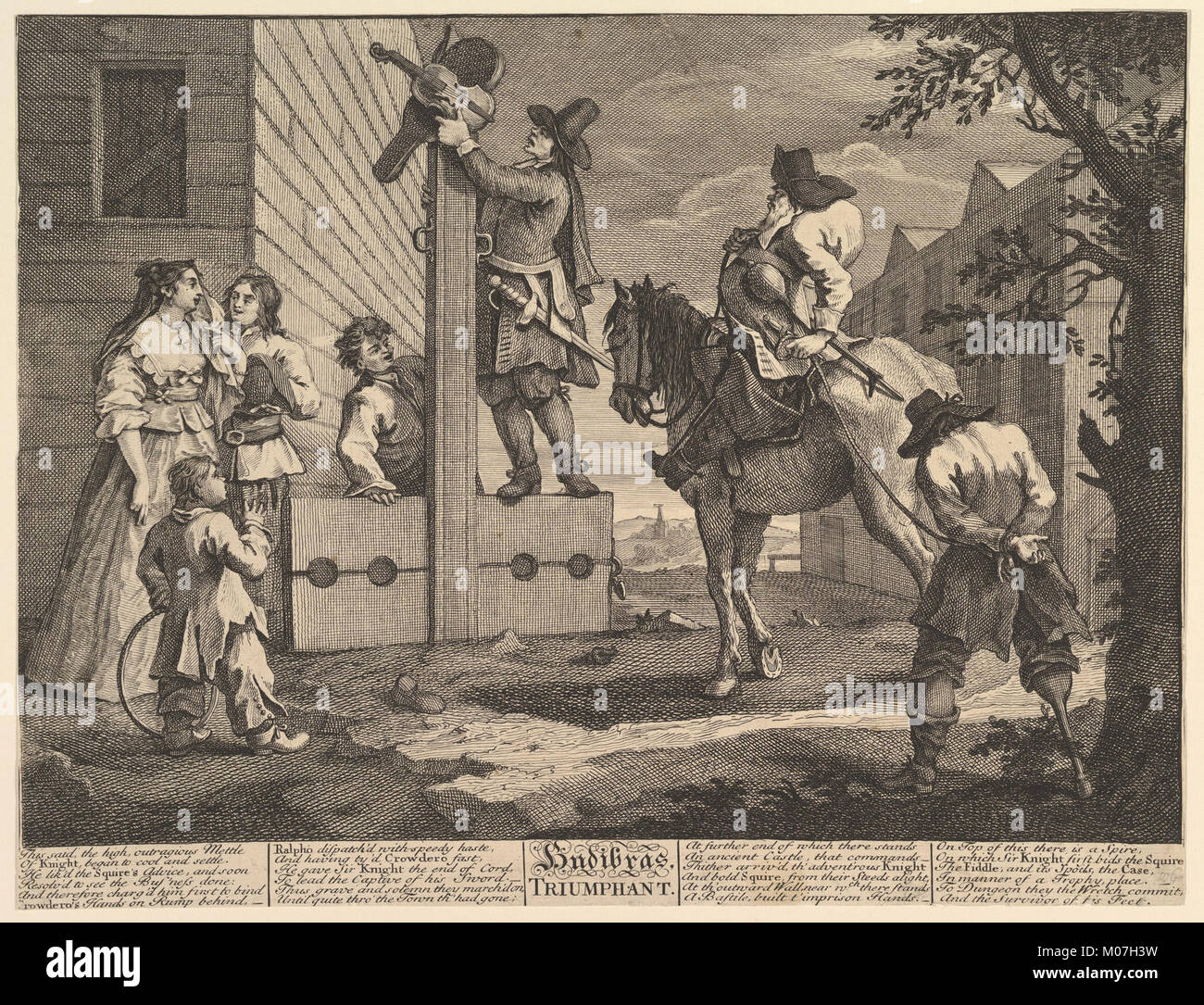 The fourth illustration, 'Hudibras Triumphant,' depicts scenes from ...