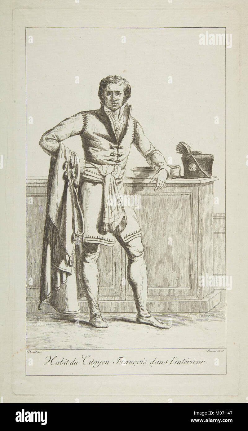 This depiction of inside attire worn by a French citizen represents ...