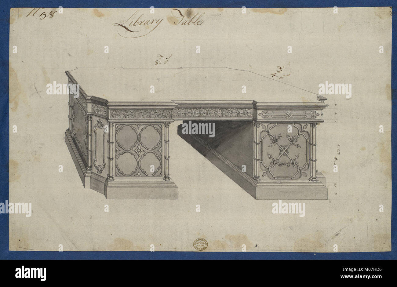 Library Table, from Chippendale Drawings, Vol. II MET DP104283 Stock ...