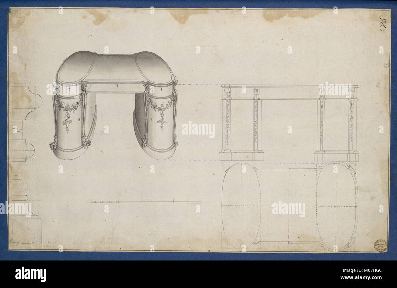 This library table, designed in the Chippendale style, is crafted with ...