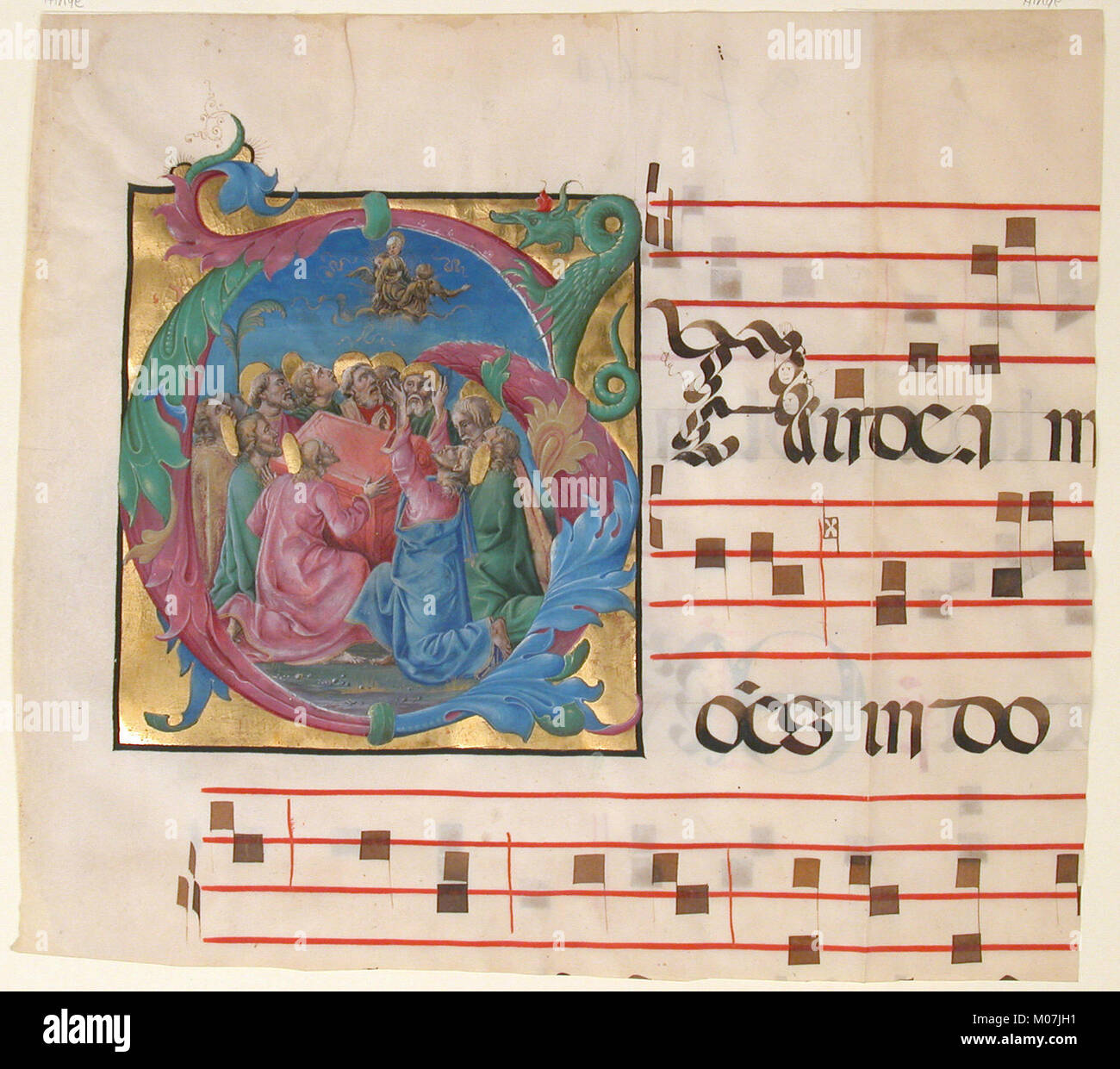 This illuminated manuscript features the Assumption of the Virgin ...