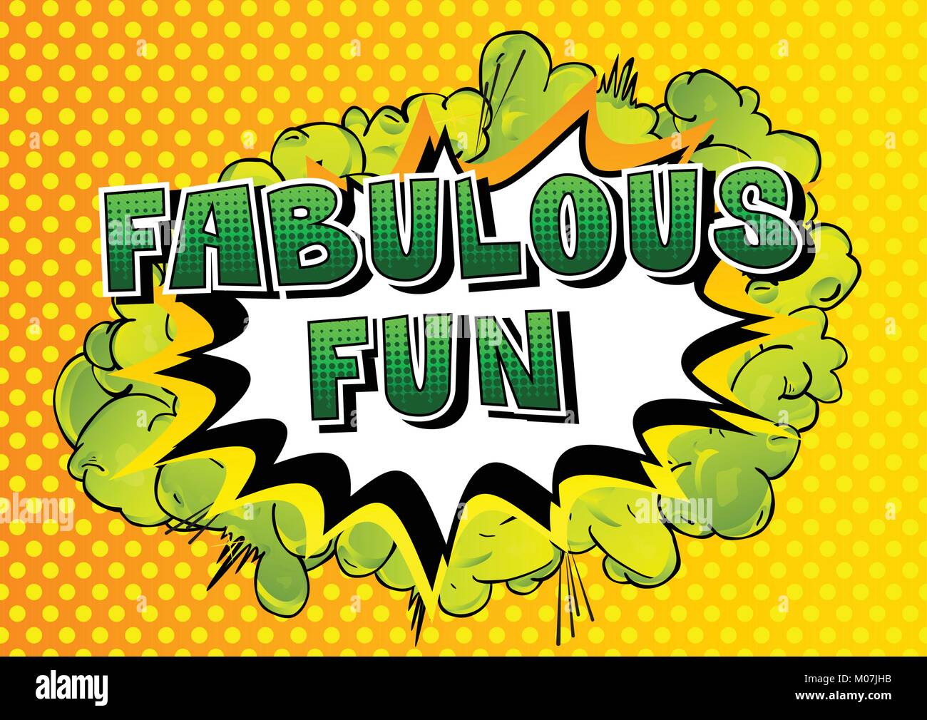 Fabulous Fun - Comic book style word on abstract background Stock ...