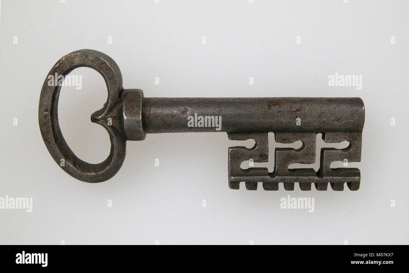 An antique key, preserved in the collection of the Metropolitan Museum ...