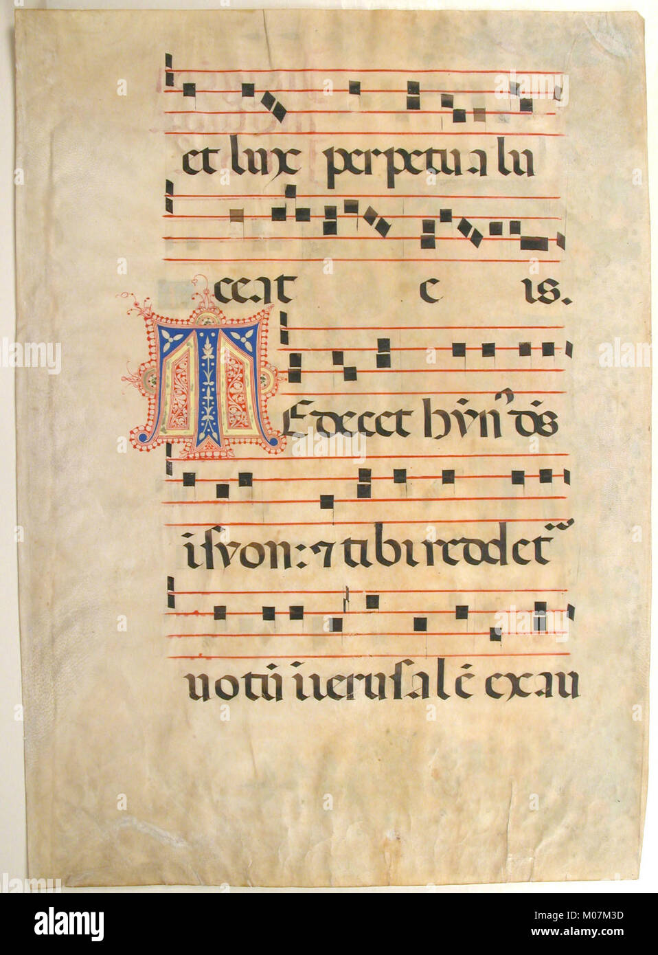 Manuscript Leaf with a Funeral Procession in an Initial R, from a ...