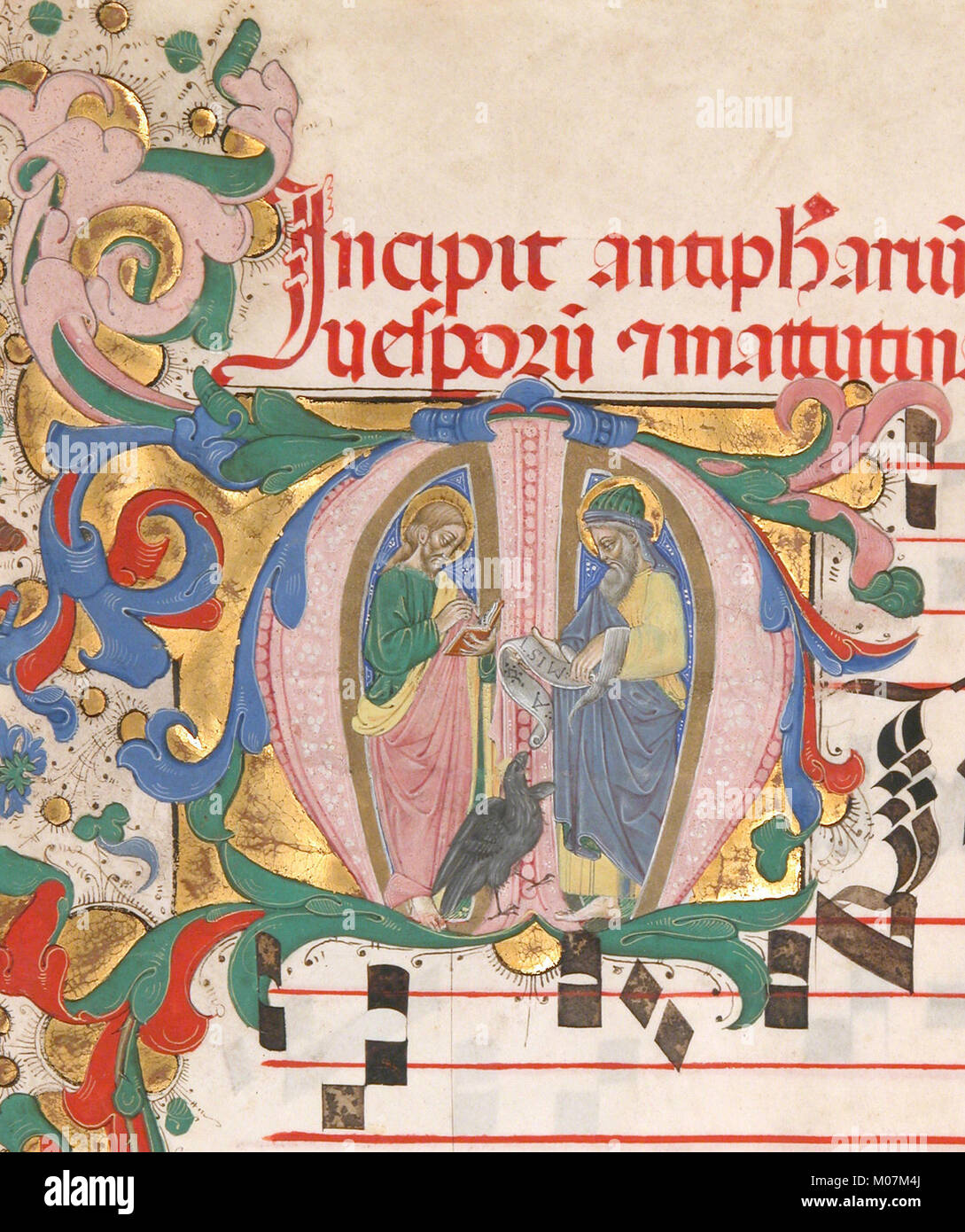 Manuscript Leaf with Saint John the Evangelist and Saint John the ...