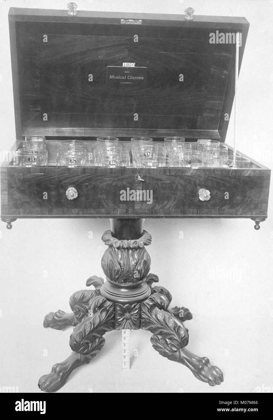 This set of musical glasses from the MET collection features a series ...