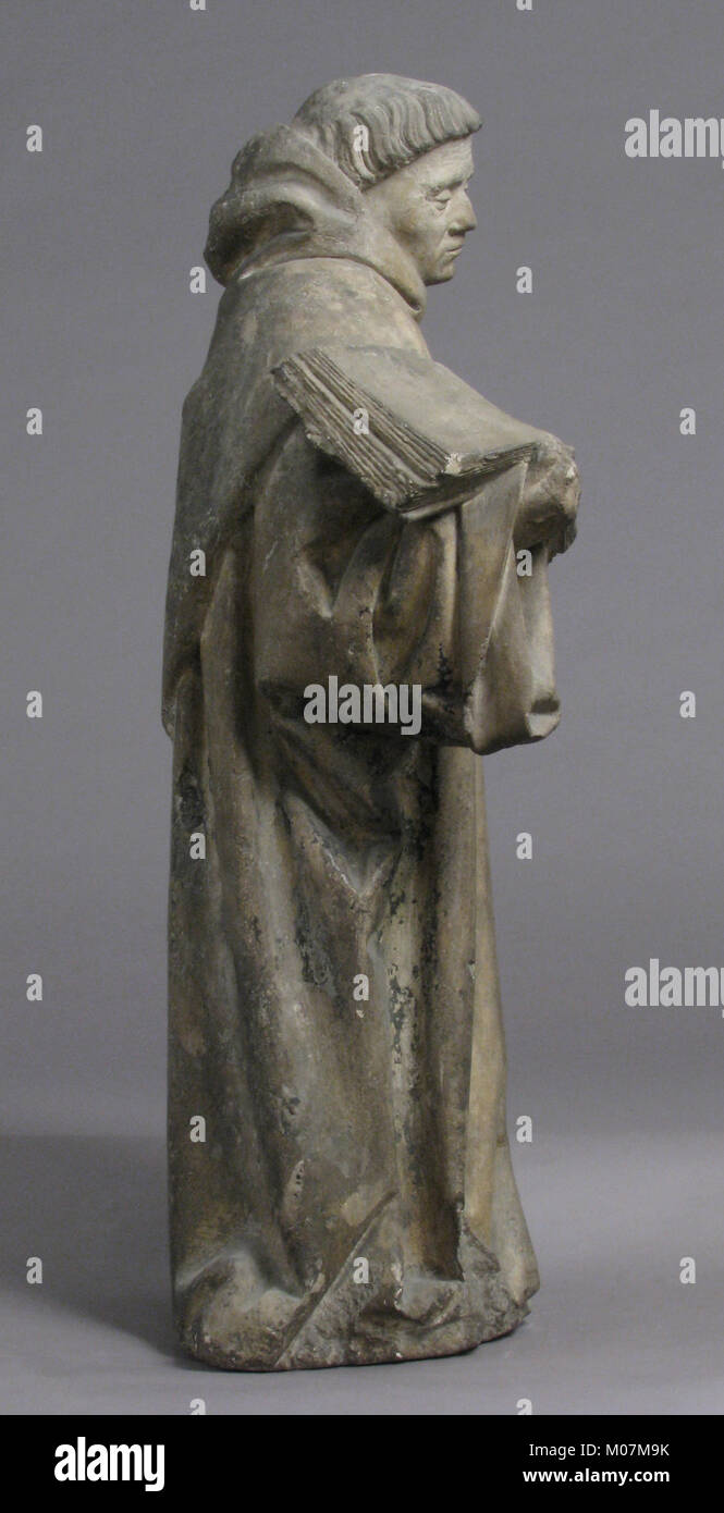 A depiction of a monk, likely from the Middle Ages or early modern ...