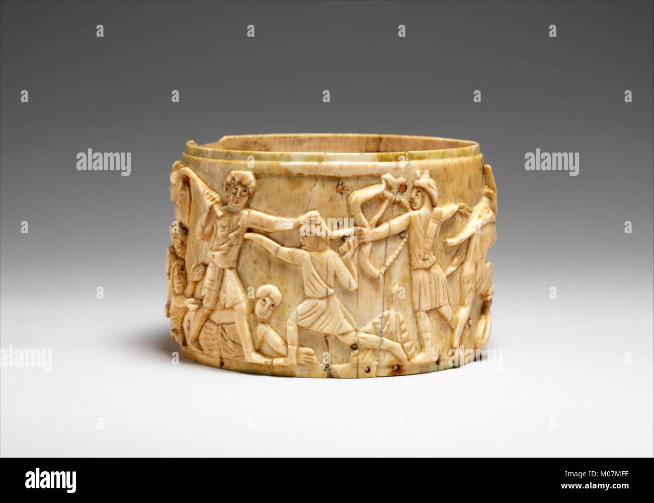 This ivory pyx depicts the Triumph of Dionysos, the ancient Greek god ...