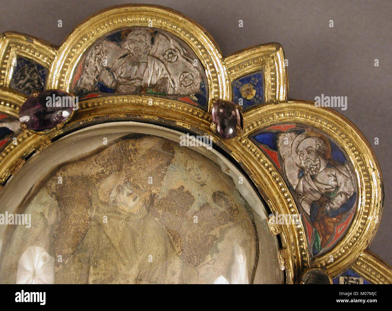 Historic illustration of Saint Francis receiving the stigmata by Morse, showing 19th-century ...