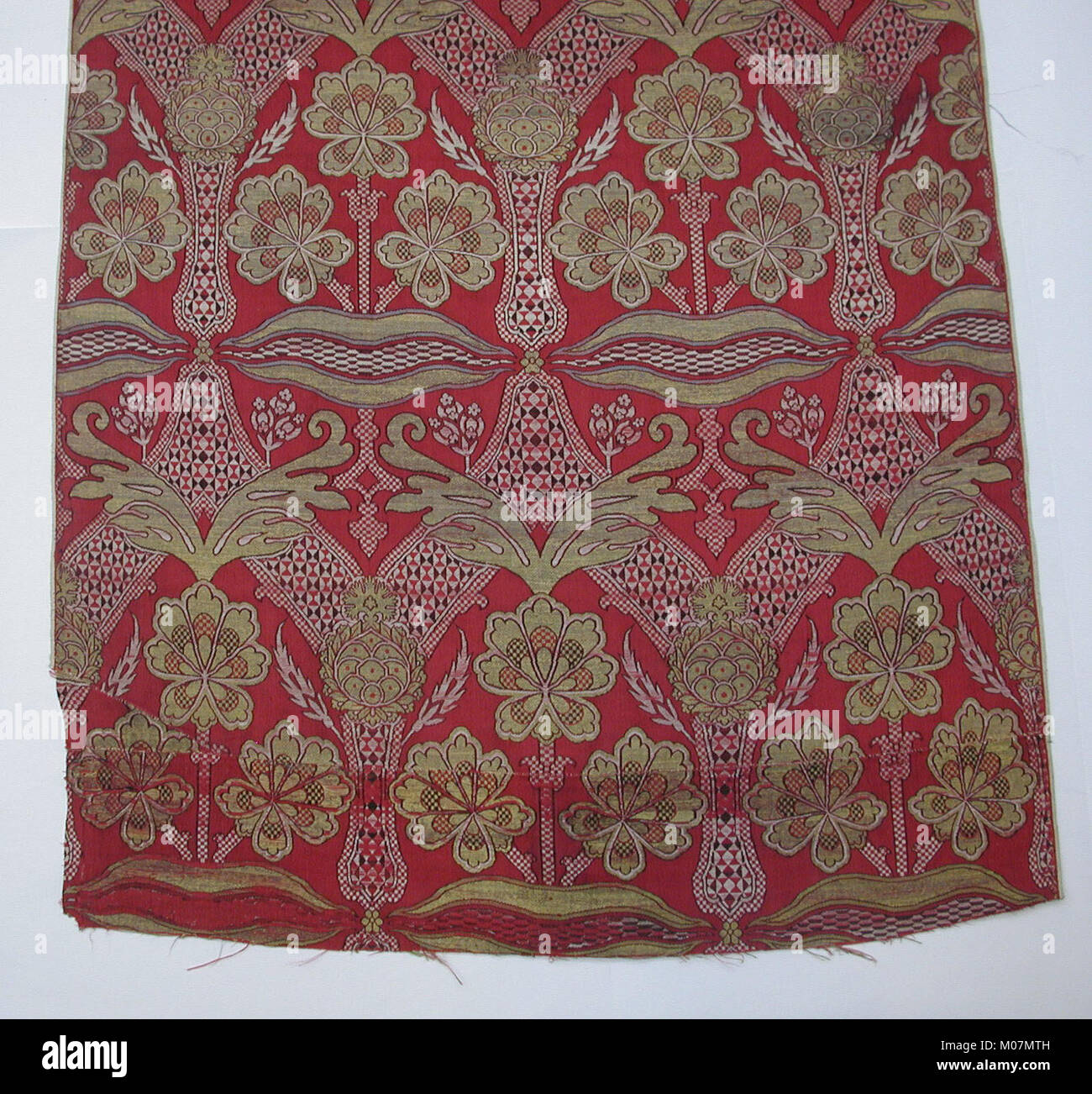 A loom width textile featuring floral and tiger-stripe patterns, part ...