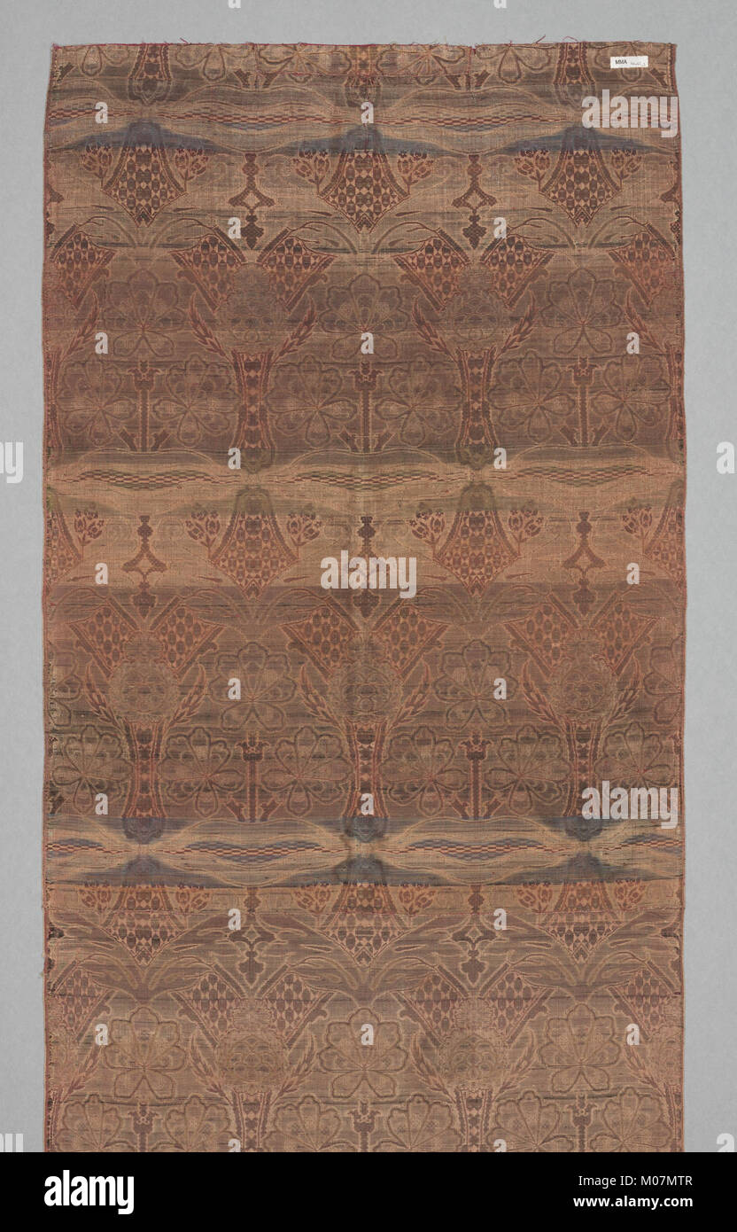 Loom-width textile with floral and tiger-stripe patterns highlighting ...