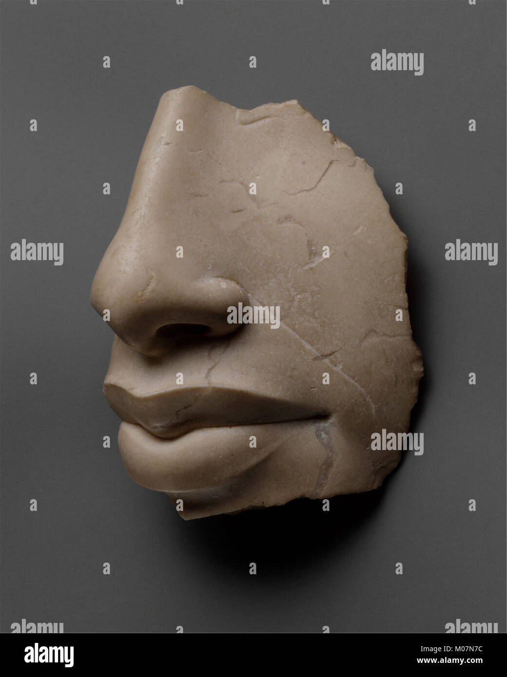 A detailed representation of the nose and lips of the Egyptian pharaoh ...