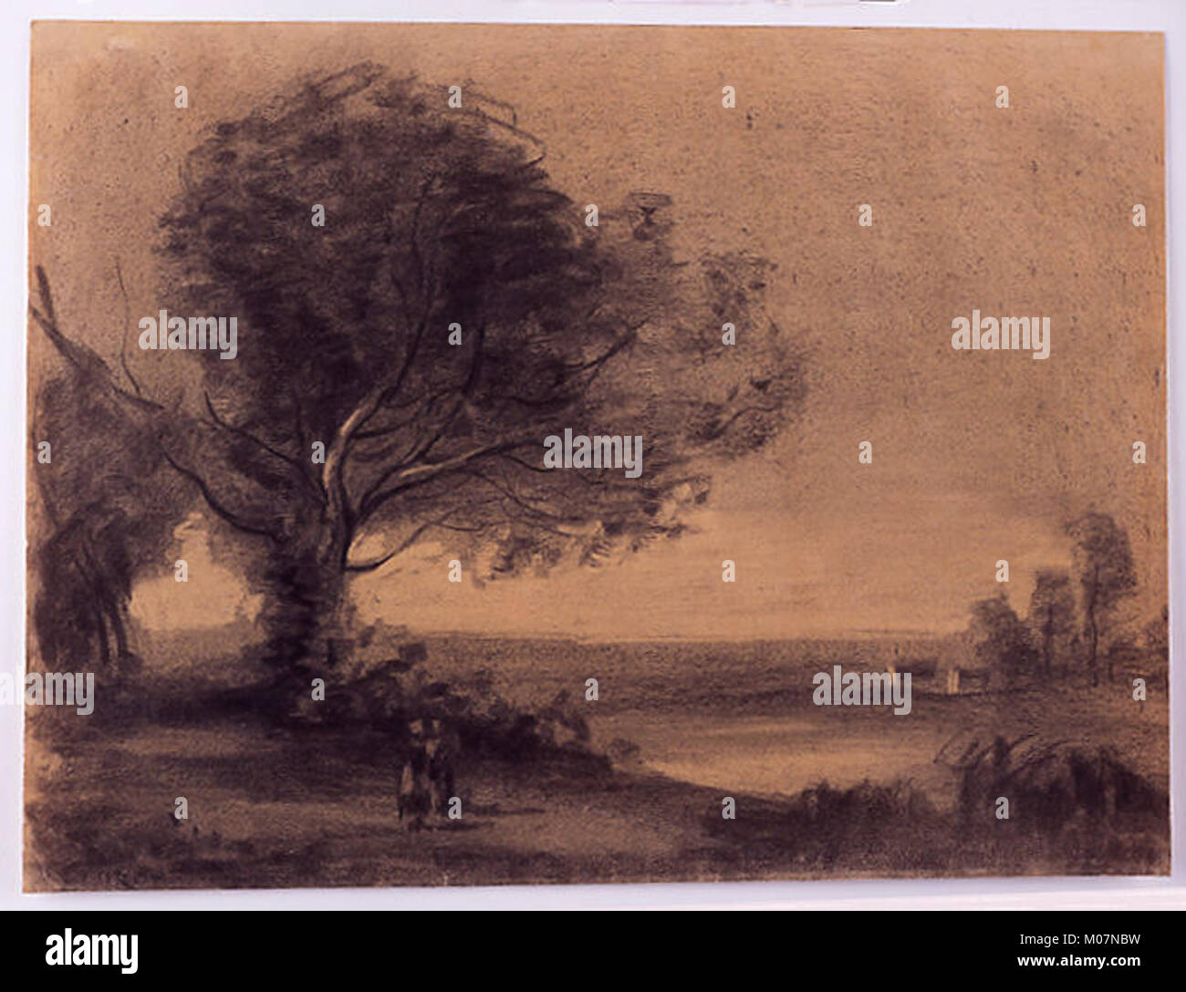 This landscape painting captures the beauty of nature with its detailed ...