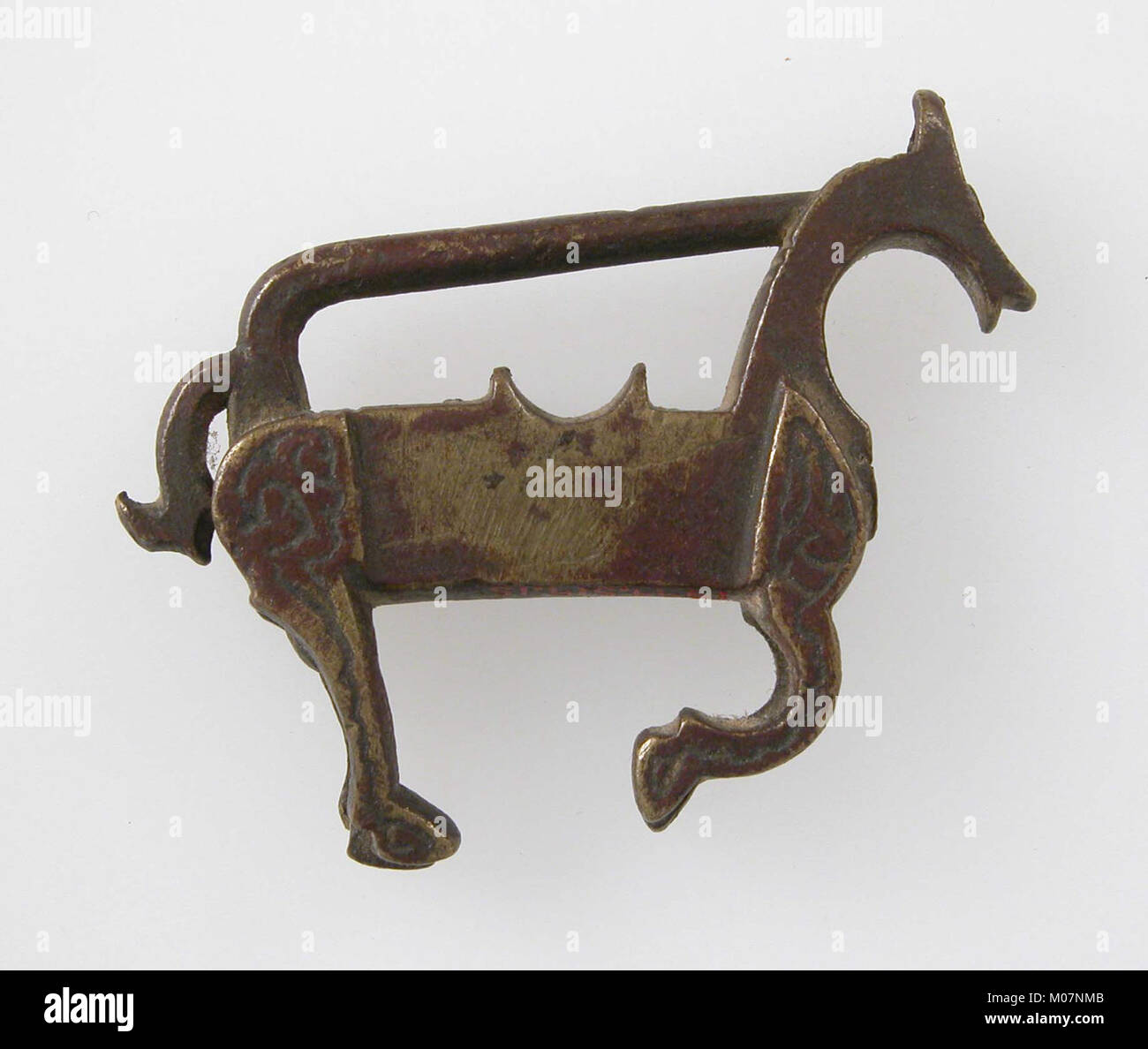 This lock, made from metal, illustrates the design and functionality of ...