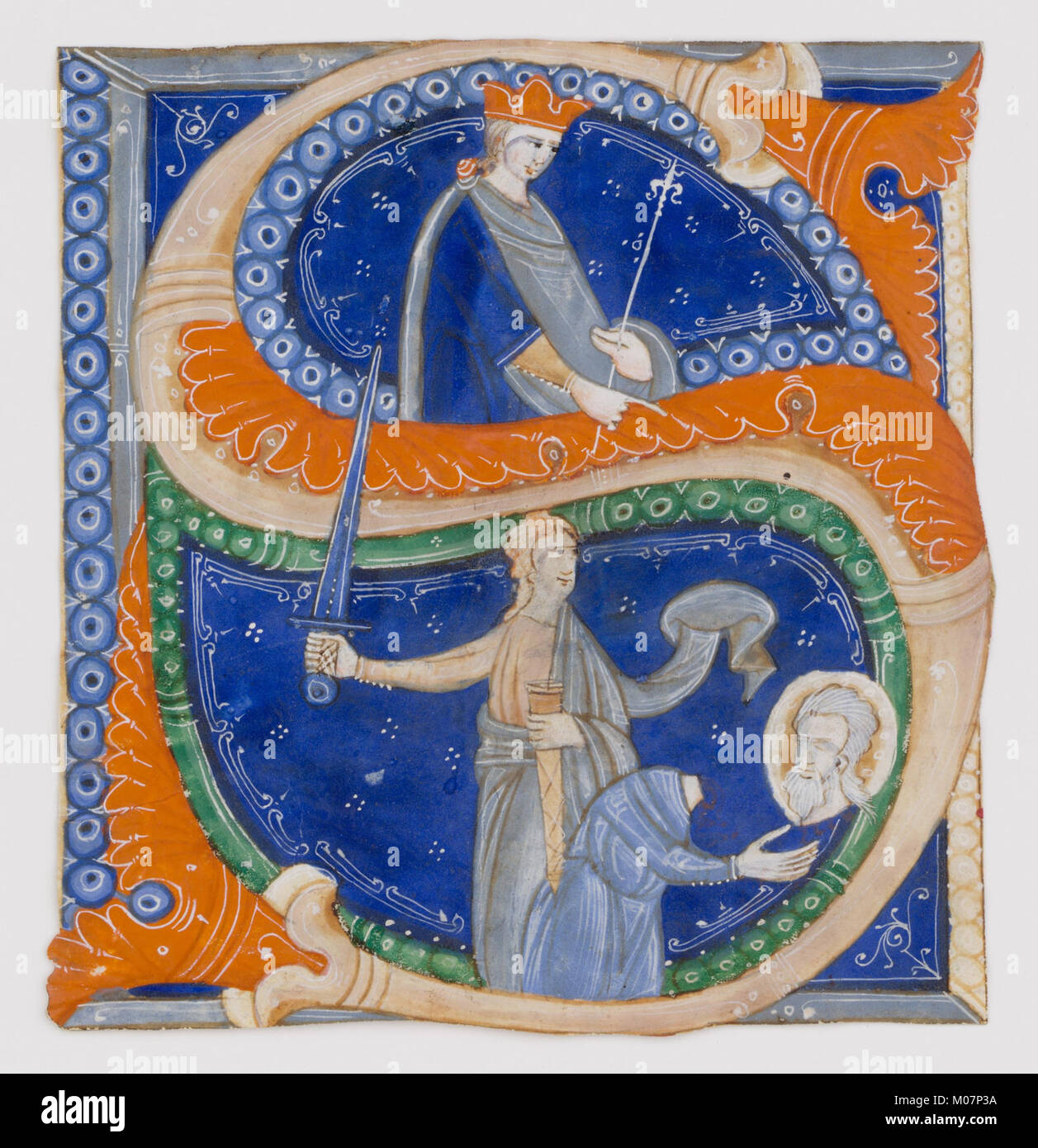 The illumination depicts the Beheading of Saint Paul within an initial ...