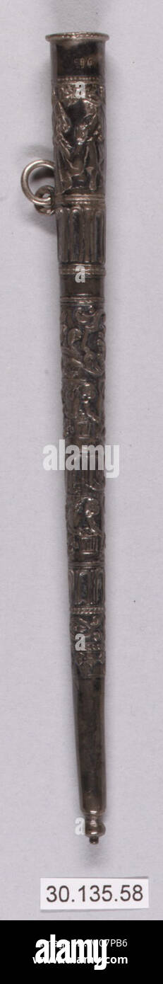 This needle sheath protects the pointed end of a needle and represents ...