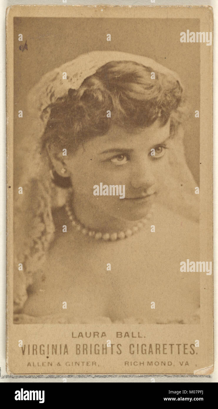 This card features an illustration of actress Laura Ball, part of a ...