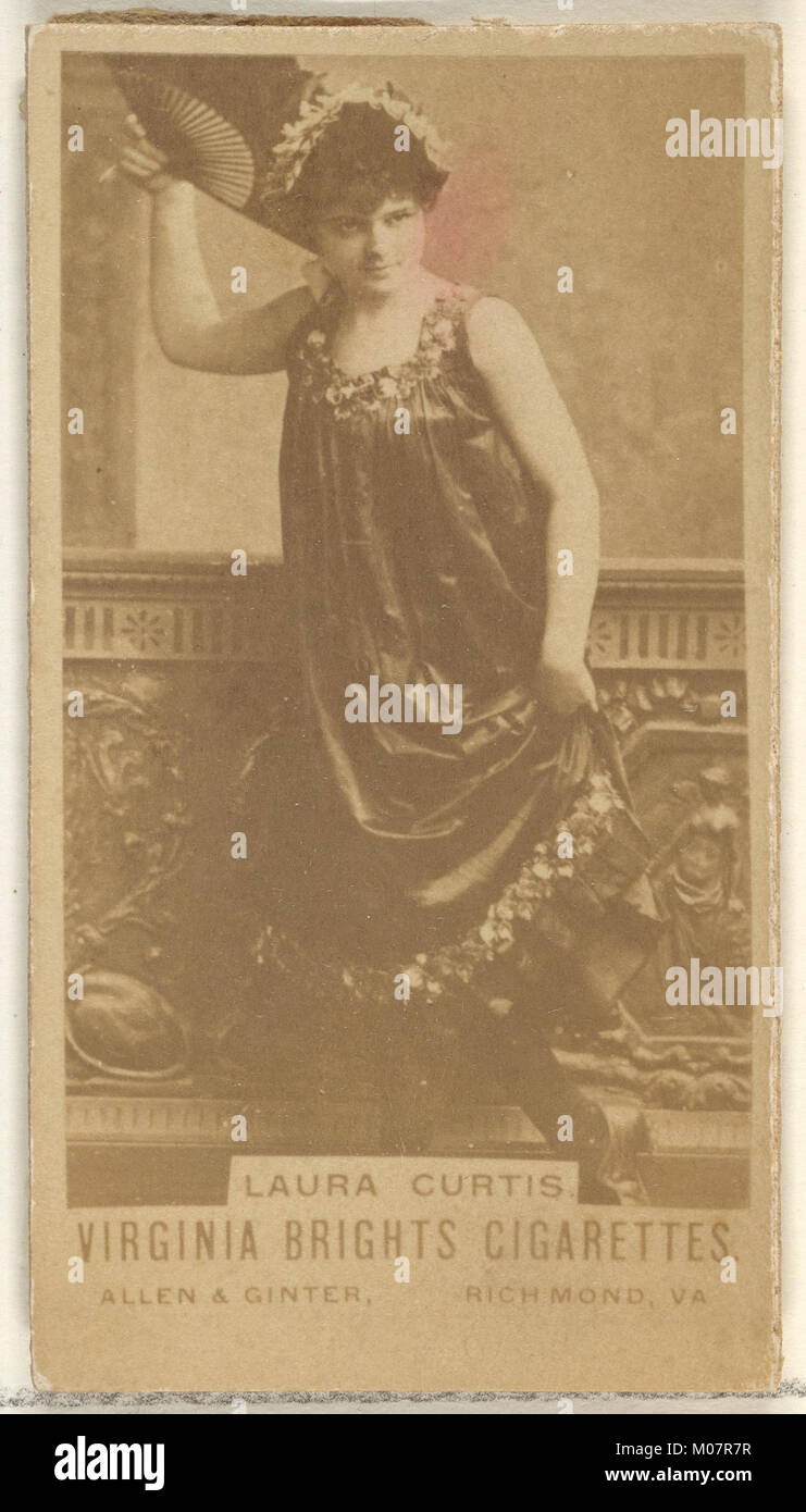 The cover of the cigarette card shows Laura Curtis from the Actors and ...