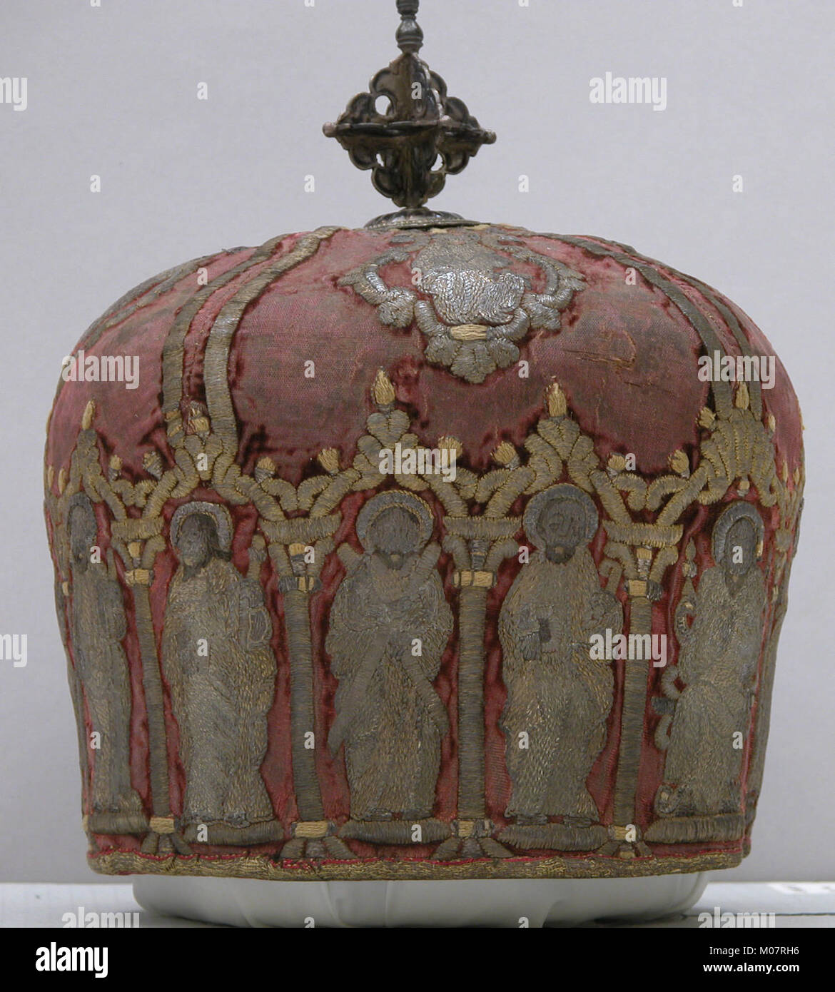 This miter, worn by priests, represents religious ceremonial headgear ...