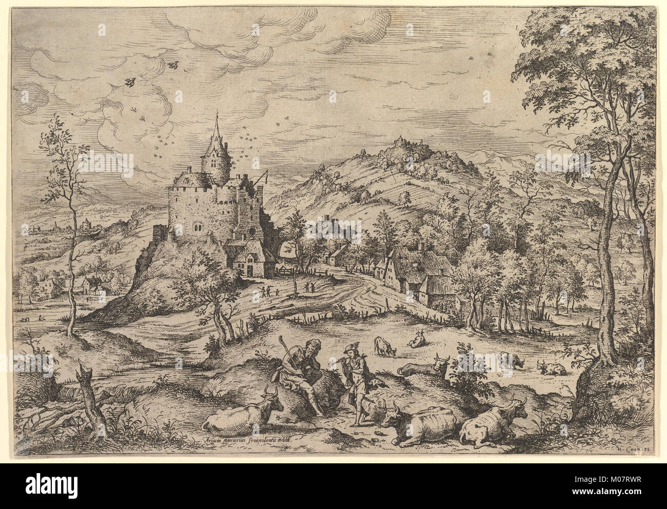 This artwork depicts the mythological scene of Mercury lulling Argus to ...