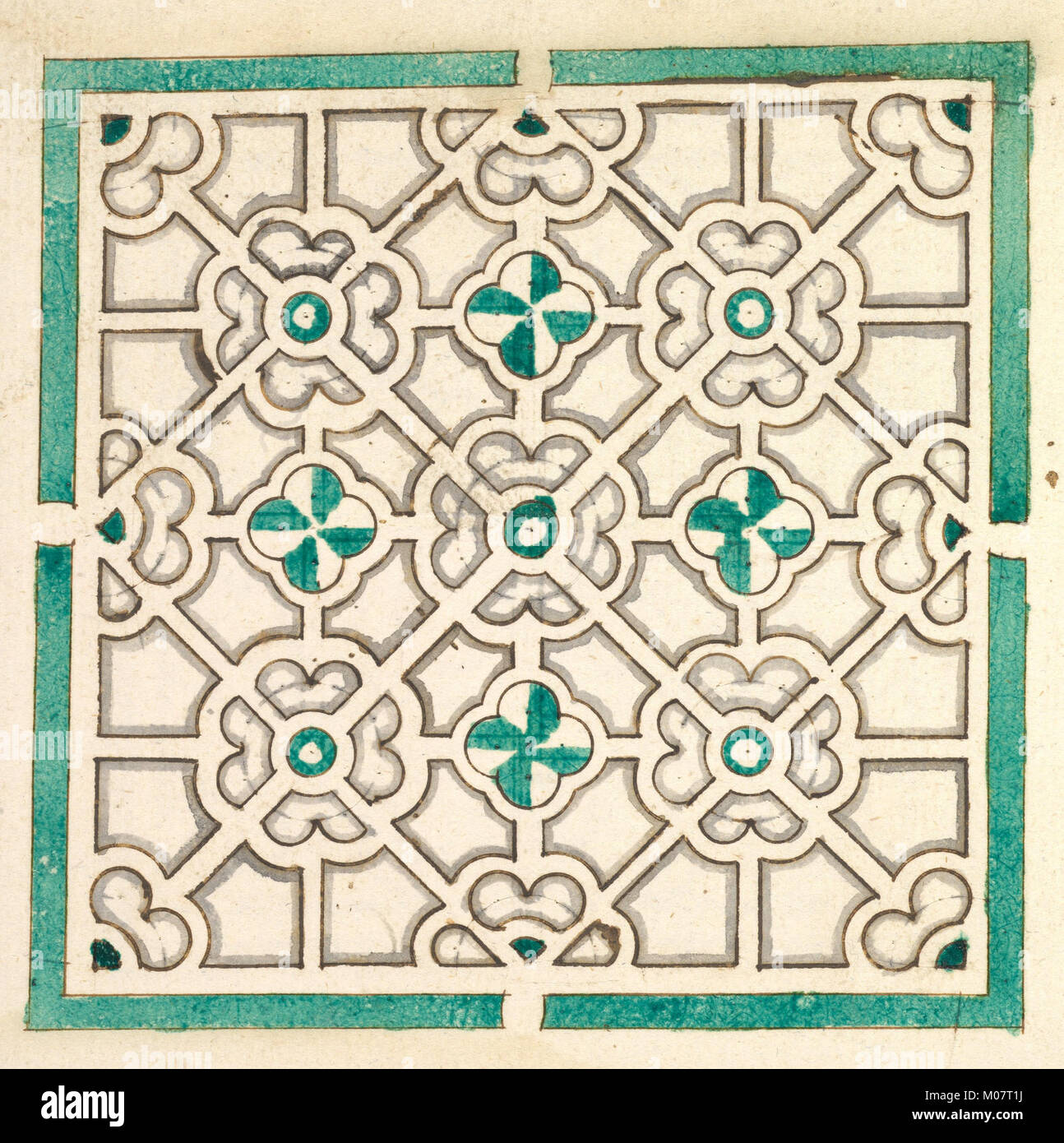 This layout design features a garden with flower-shaped floral beds ...