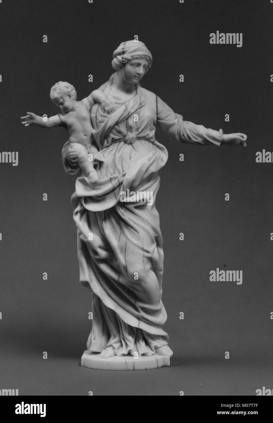 This portrayal of the Madonna and Child reflects religious iconography ...