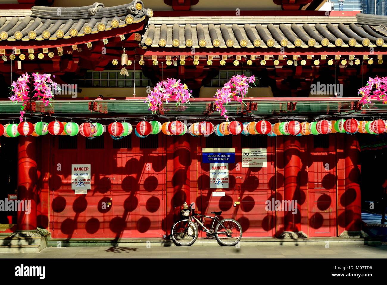 Dramatic shadows cast by red lanterns celebrating Chinese New Year at ...