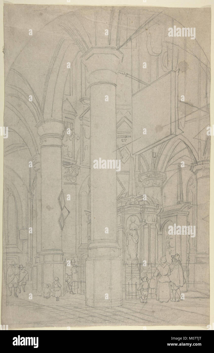 This interior view of the New Church in Delft captures the tomb of ...