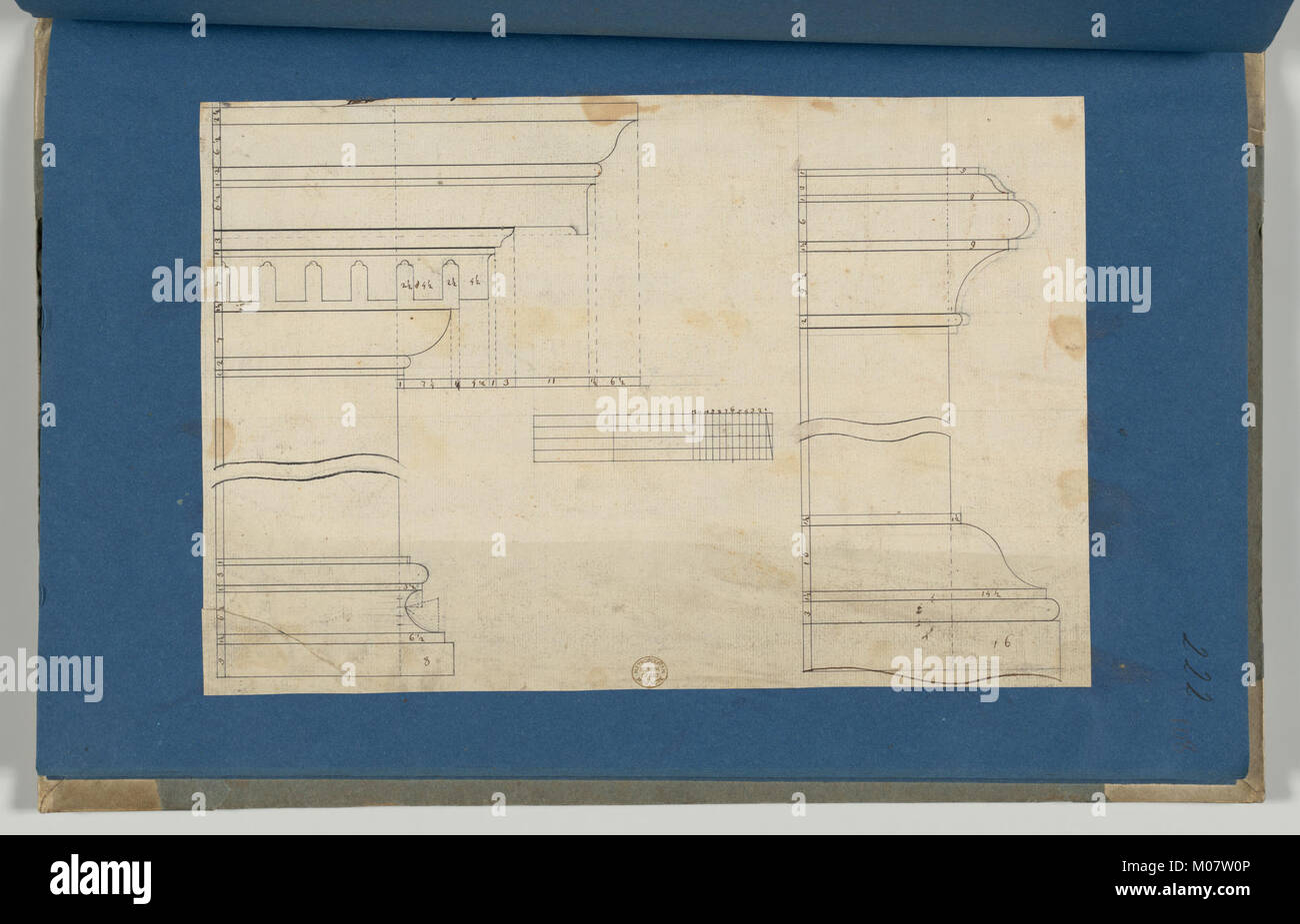 This design showcases moldings for a Gothic-style library bookcase, as ...