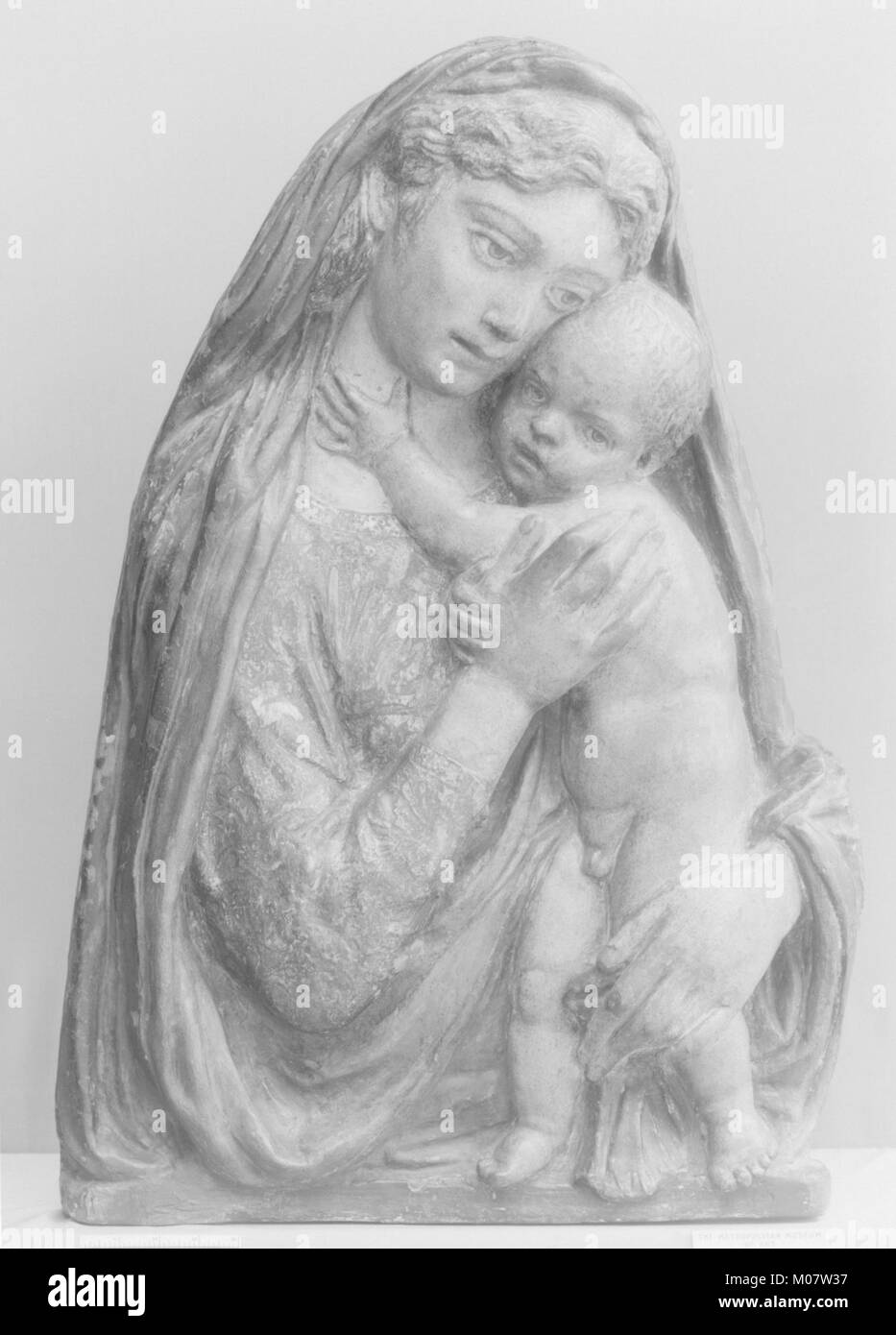 This artwork shows the Madonna and Child, reflecting Christian ...