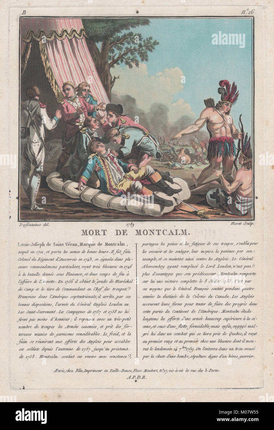 This painting, titled 'The Death of Montcalm at Quebec,' depicts the ...