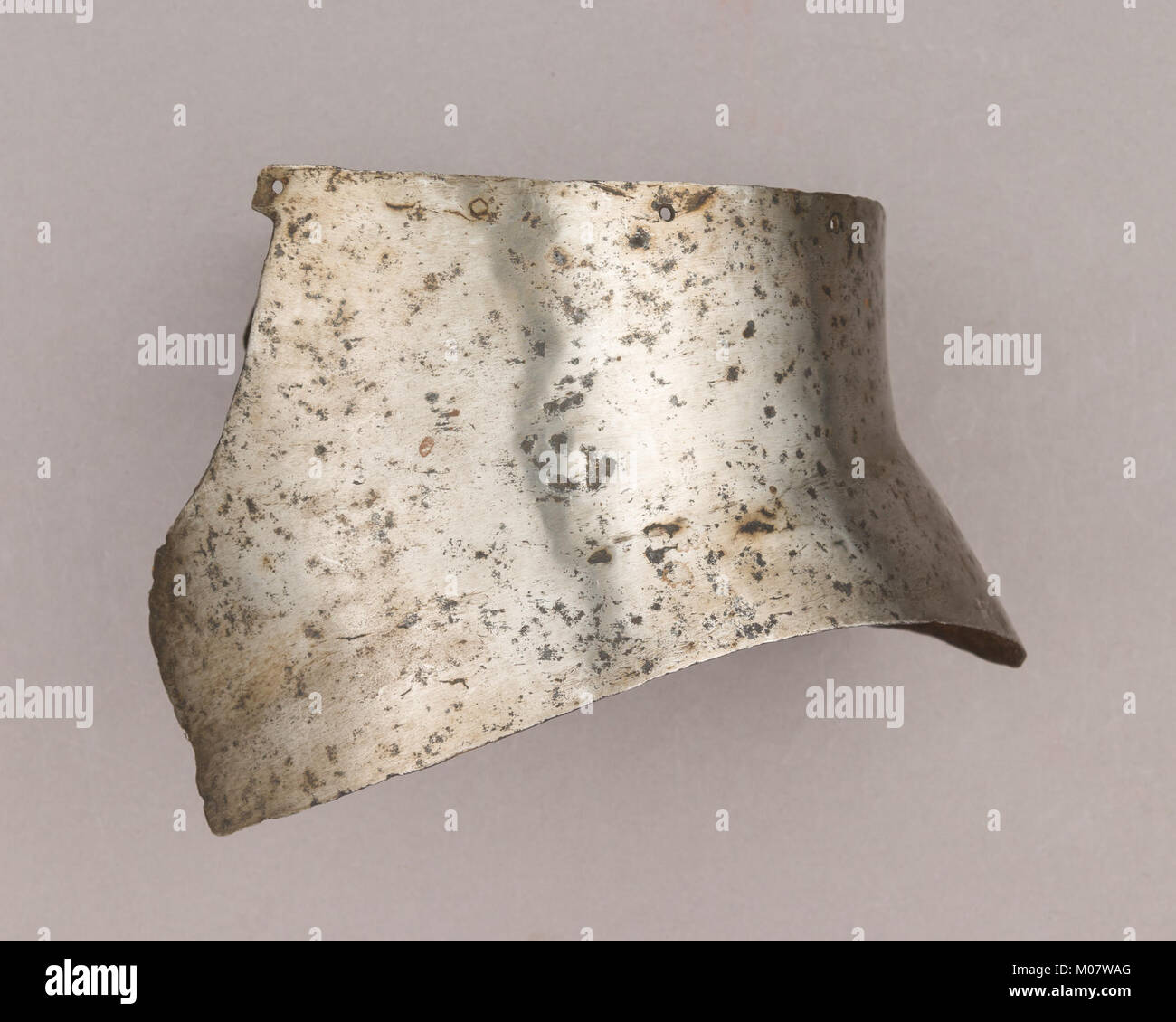 This lower plate of a bascinet, part of medieval armor, was designed to ...