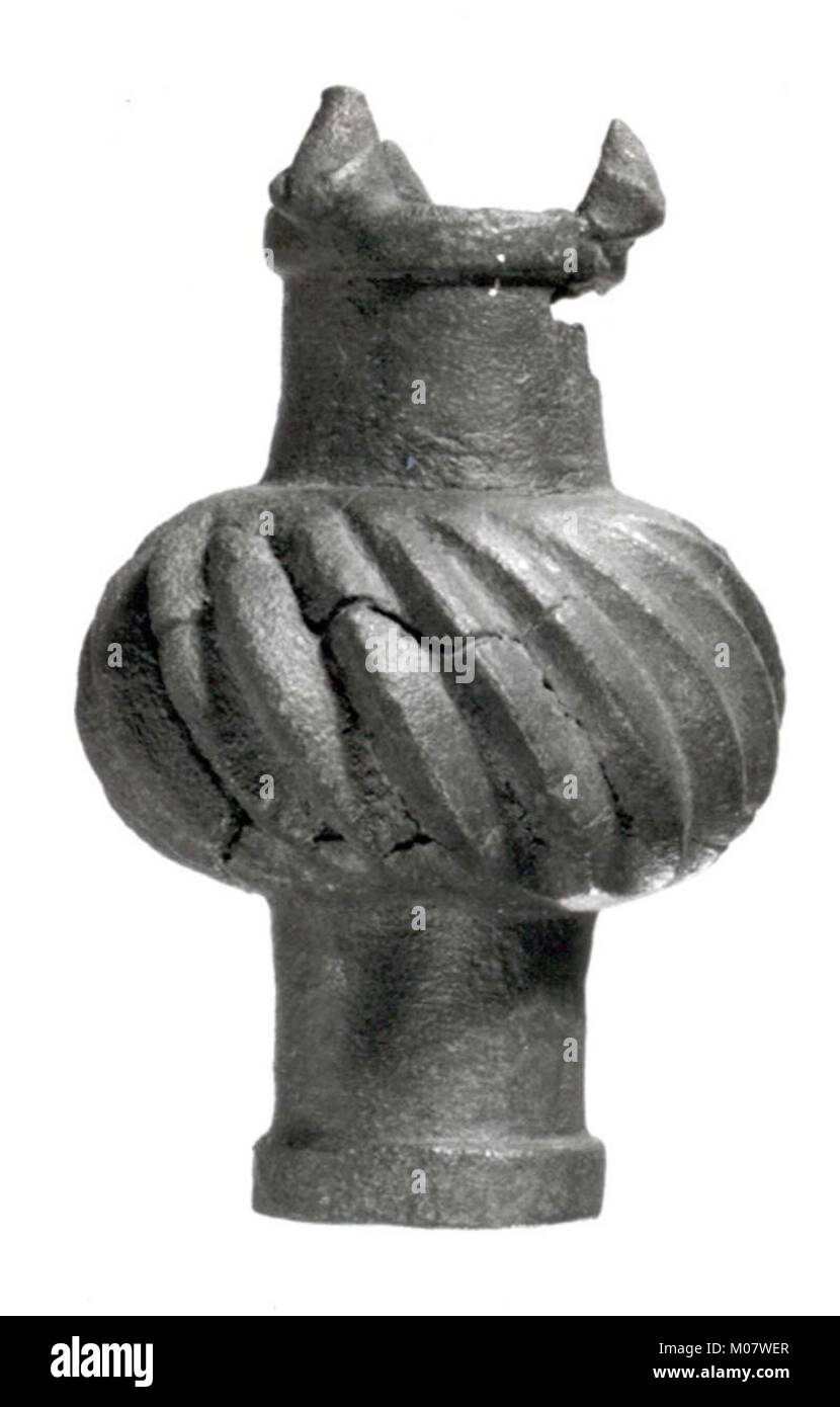 A mace head from ancient combat illustrating intricate metalwork ...