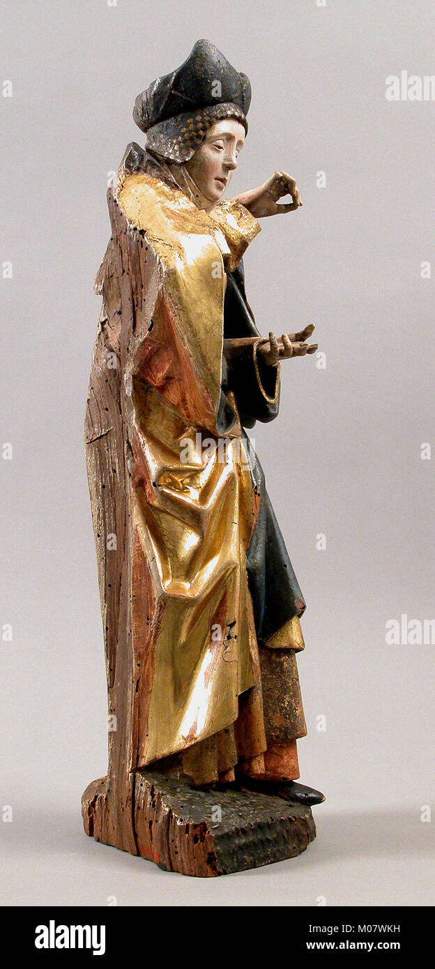 This artwork depicts a holy woman, highlighting religious iconography ...