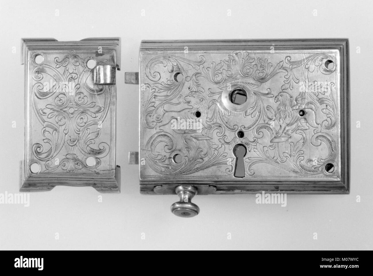 This lock and keeper set is a functional and decorative object used for ...