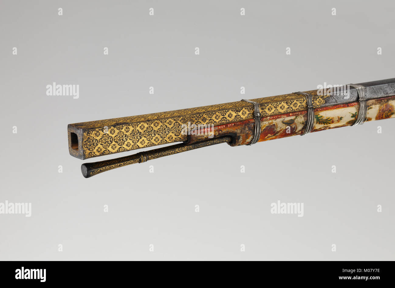 This matchlock gun is a historical firearm used in the 17th century. It ...