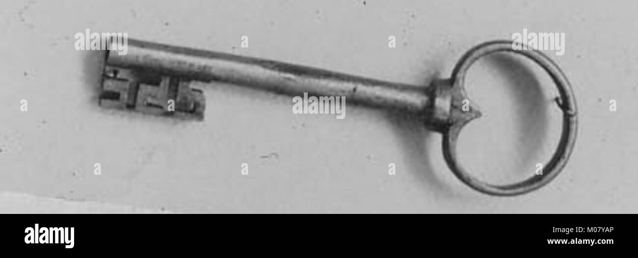 This key represents an ancient design, emphasizing its function and ...