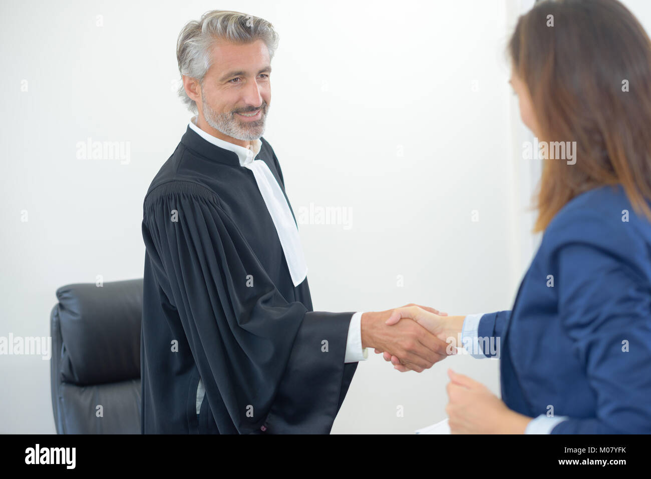 lawyer meeting client in courthouse office Stock Photo - Alamy
