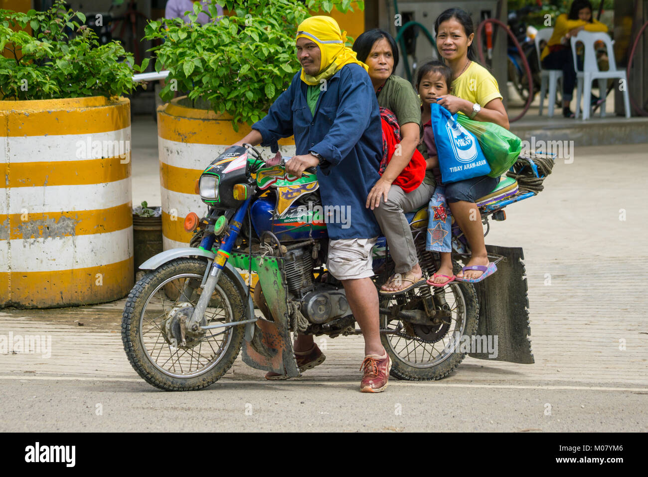 Typical Habal Habal motorcycle used in the provincial areas of the ...