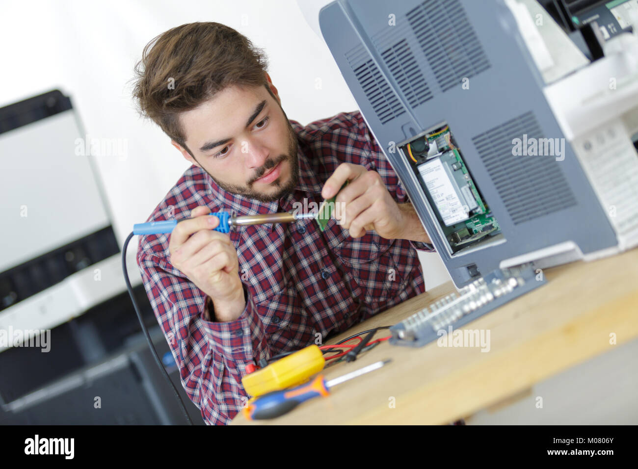 soldering a pc board Stock Photo - Alamy